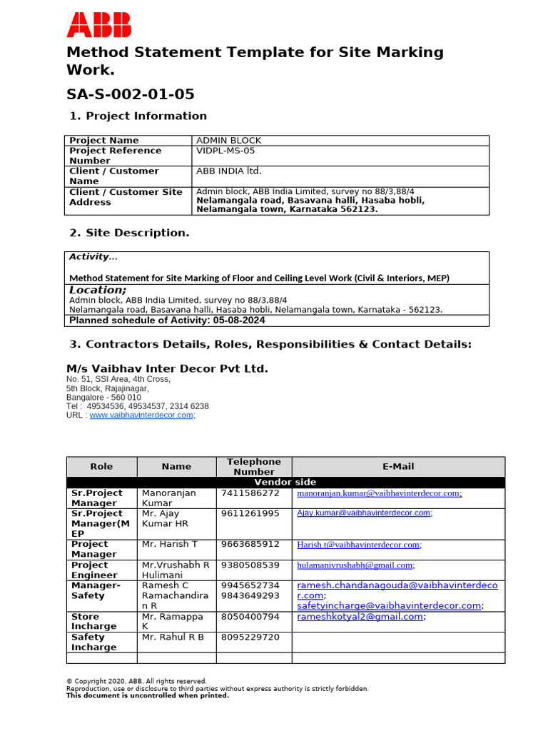 VIDPL-MS-05, For Site Marking | PDF | Personal Protective Equipment ...