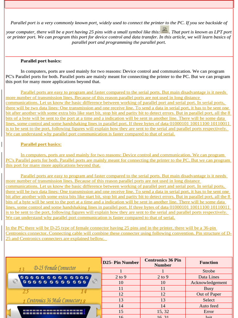 Parallel Port Imp | PDF | Information And Communications Technology | Computer Science