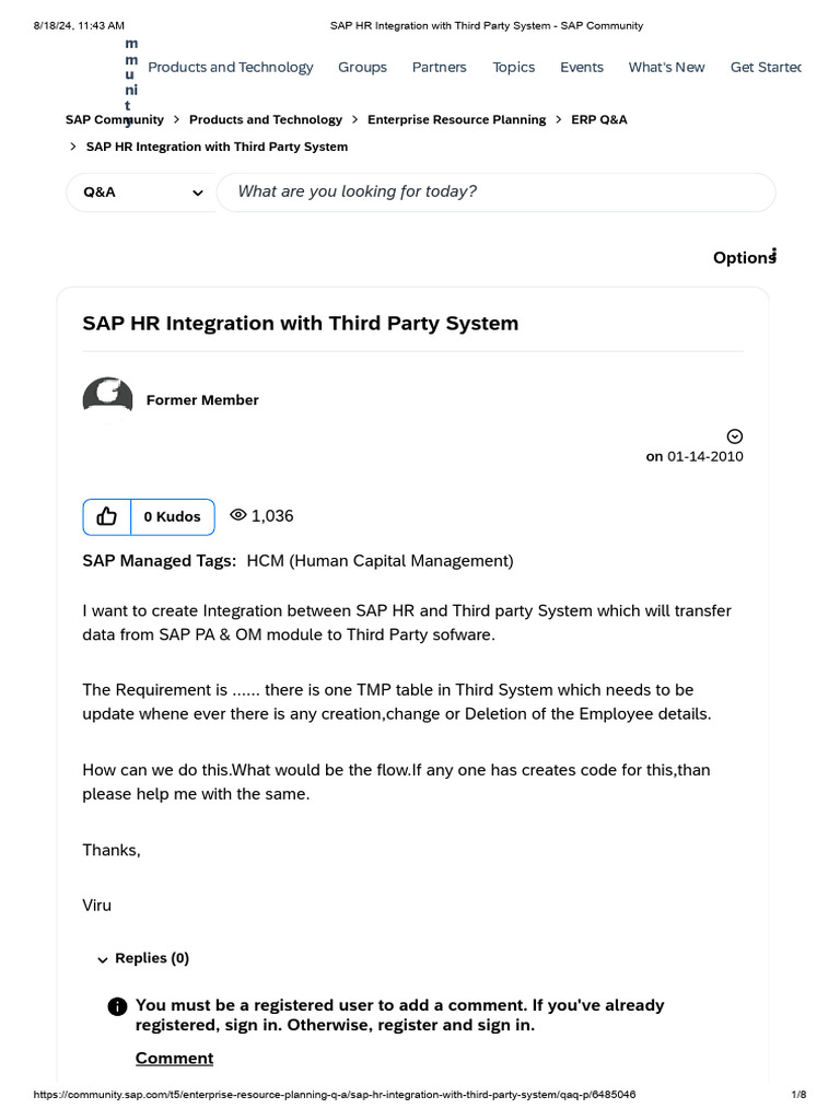 SAP HR Integration with Third Parties | PDF | Information Technology ...