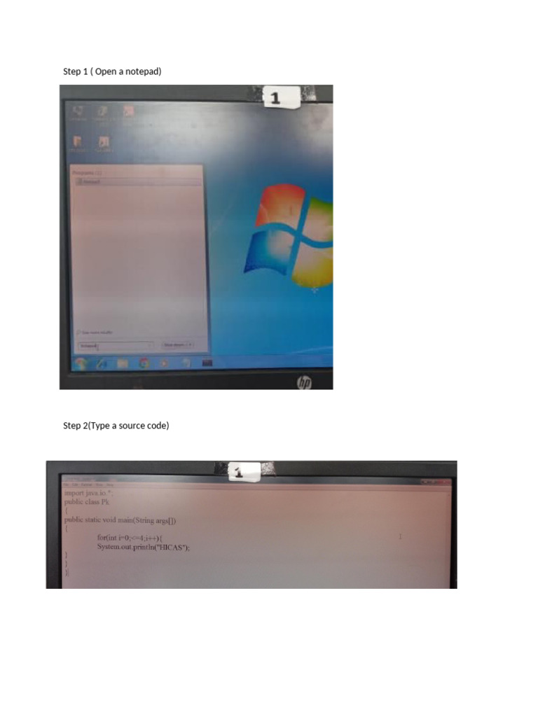 Step 1 (Open A Notepad) | PDF