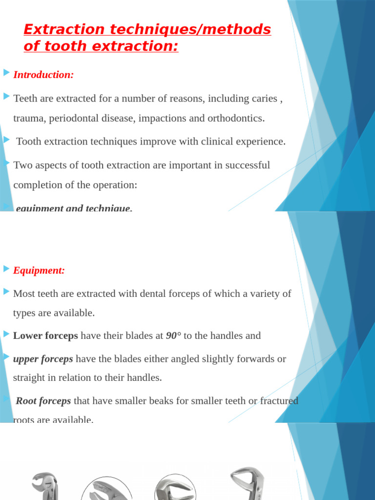 Tooth Extraction Techniques and Methods | PDF | Dental Anatomy | Tooth
