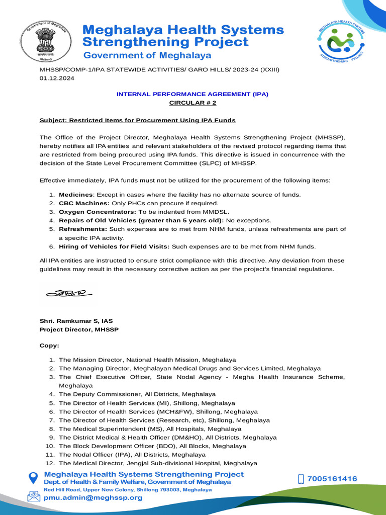 IPA Procurement Restrictions 2023-24 | PDF | Health Care