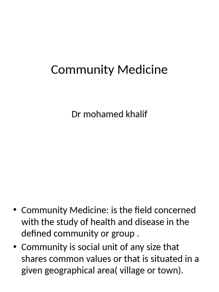 Understanding Community Medicine Basics | PDF | Public Health | Infection