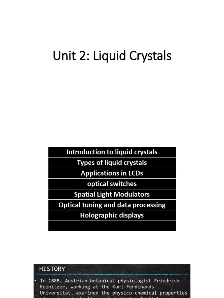 Liquid Crystals Complete | PDF | Liquid Crystal | Materials Science