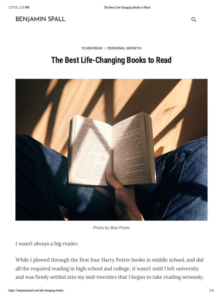 Best Life-Changing Books to Read | PDF
