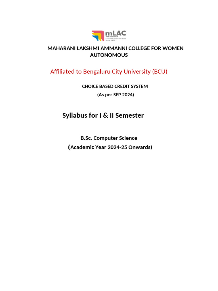 B.sc. Computer Science UG Syllabus SEP | PDF | Machine Learning | Artificial Intelligence