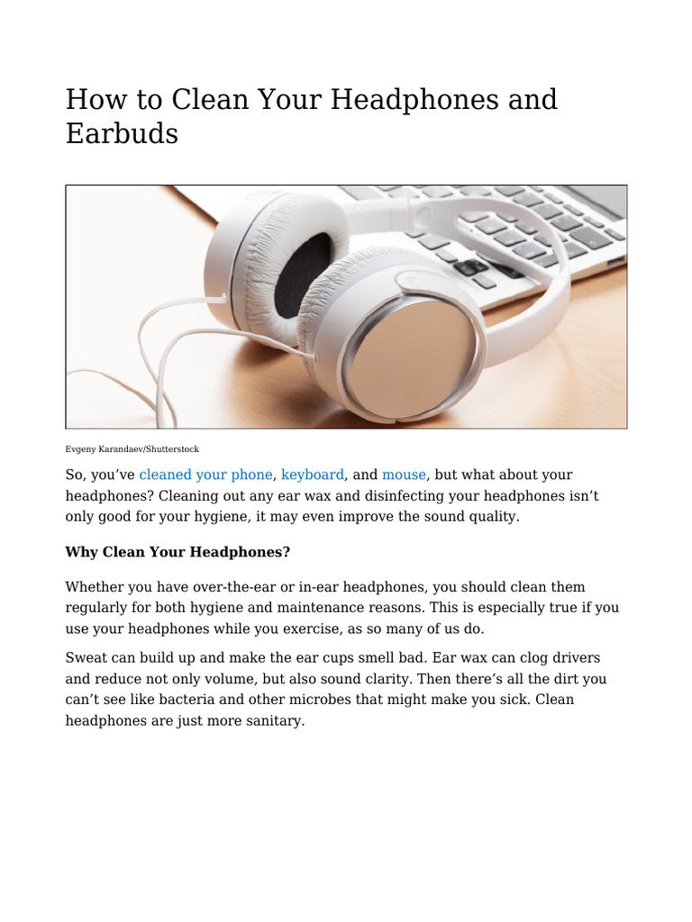 Cleaning Guide for Headphones and Earbuds | PDF | Laptop | Computer ...