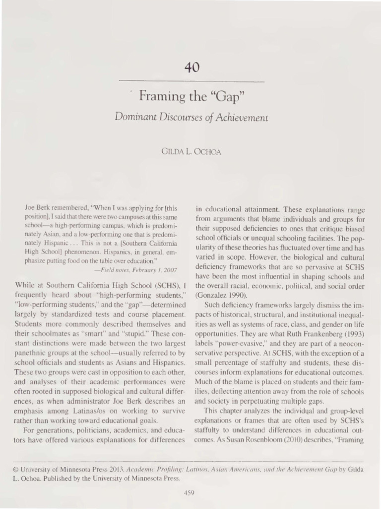 Ochoa, Framing the Gap | PDF | Gender | Gender Studies