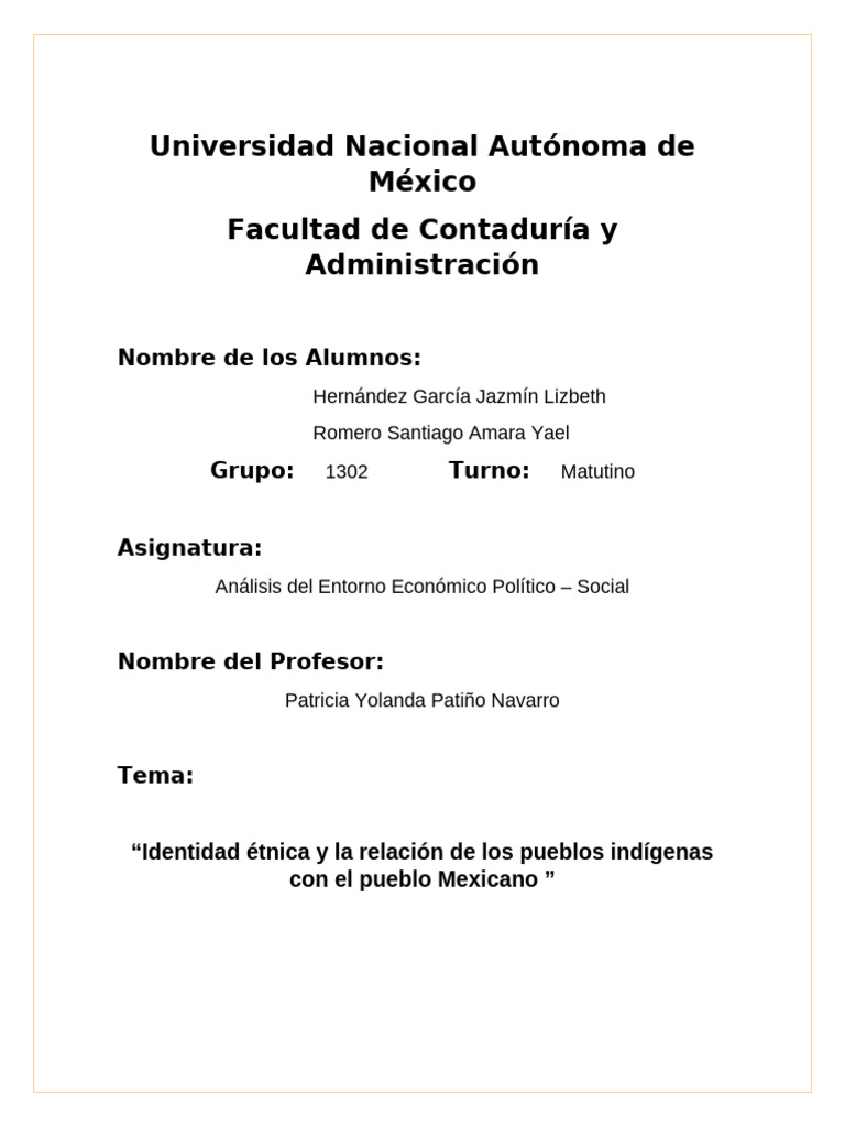 Identidad étnica y pueblos indígenas en México | PDF | México | Estado ...