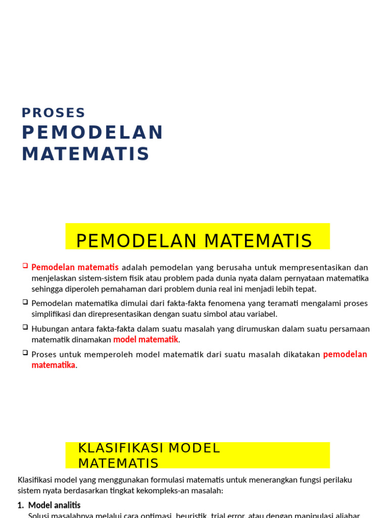Pemodelan Matematis 7 | PDF
