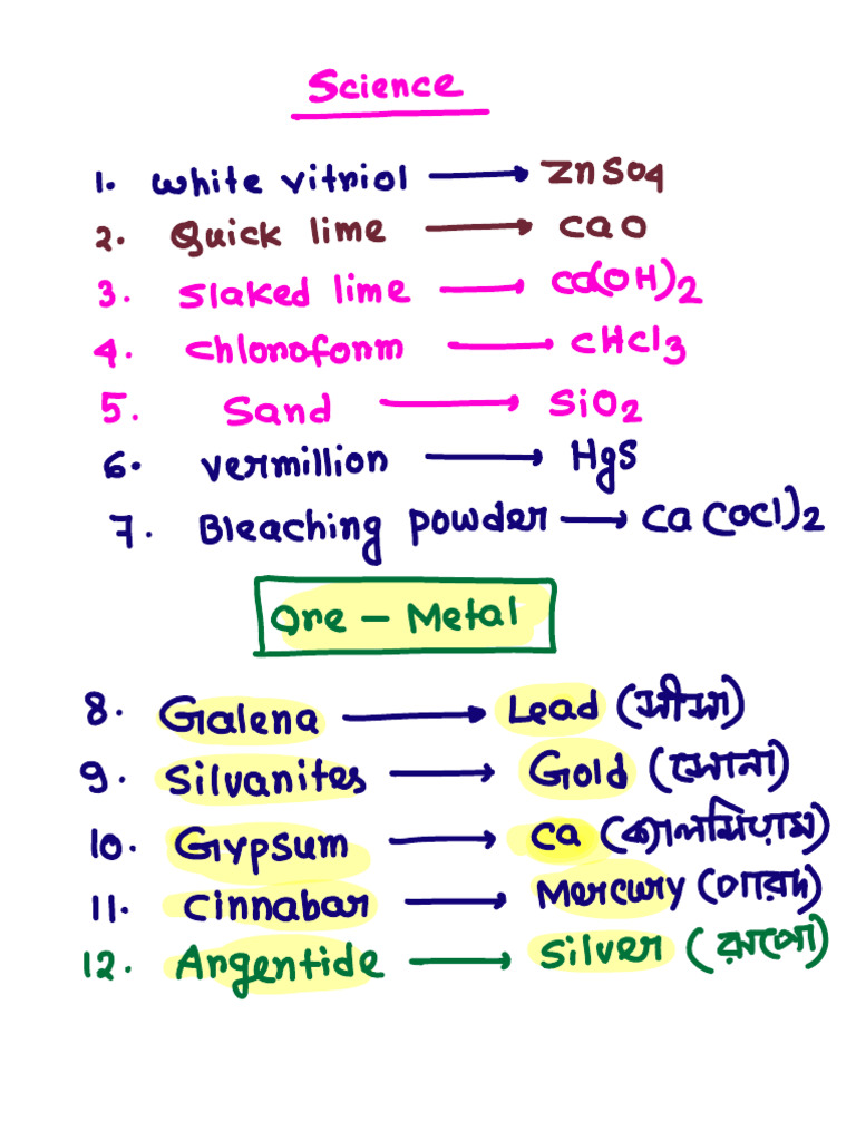 Science Revision | PDF | Calcium | Iron