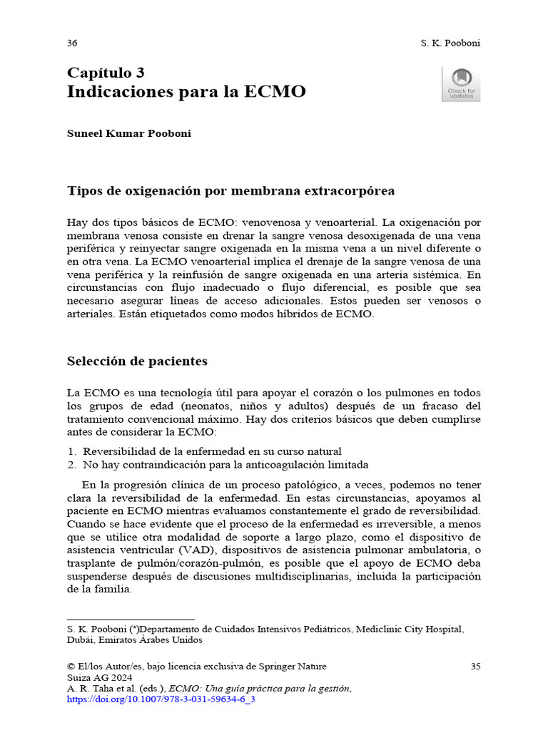 Capítulo 3 Indicaciones para La ECMO | PDF | Vena | Medicina CLINICA