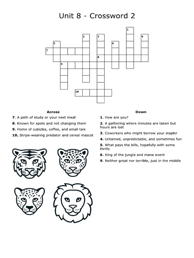 Unit 8 - Crossword 2 | PDF