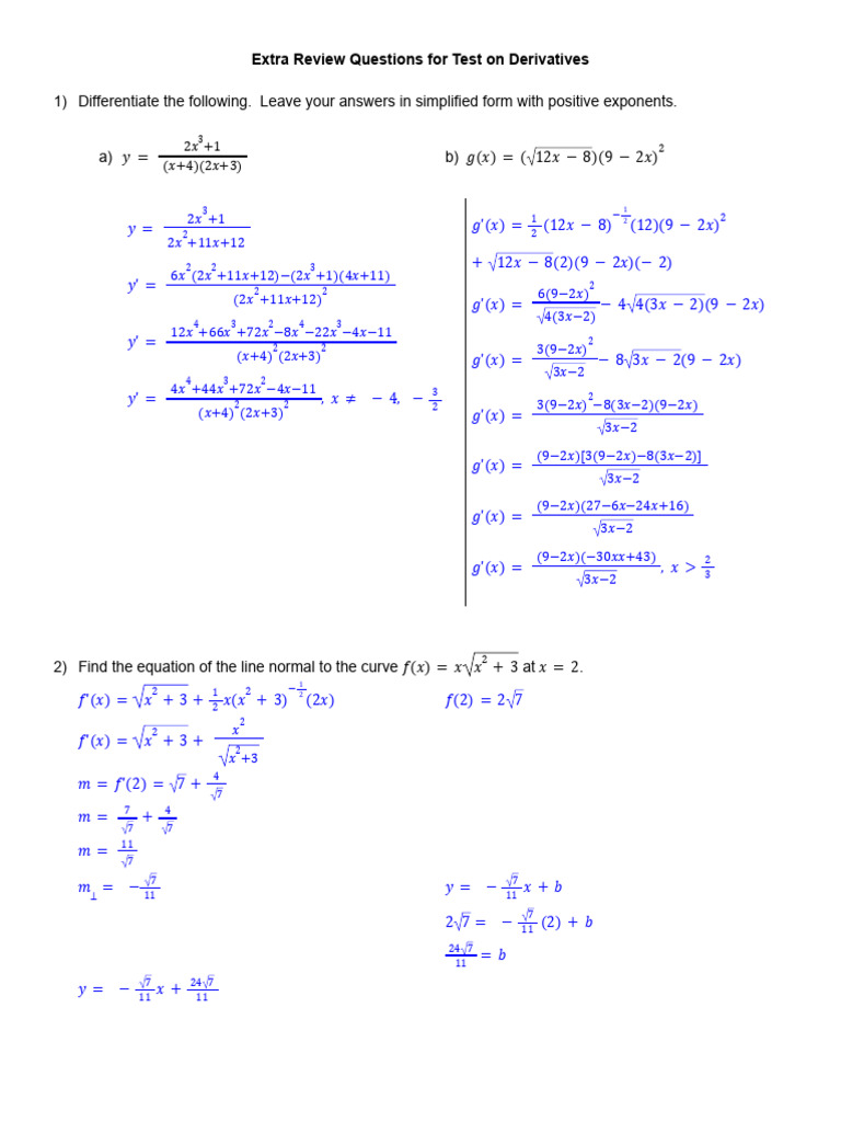 08A Extra Review Questions SOLN - Thanks Ms. Caraiani | PDF ...