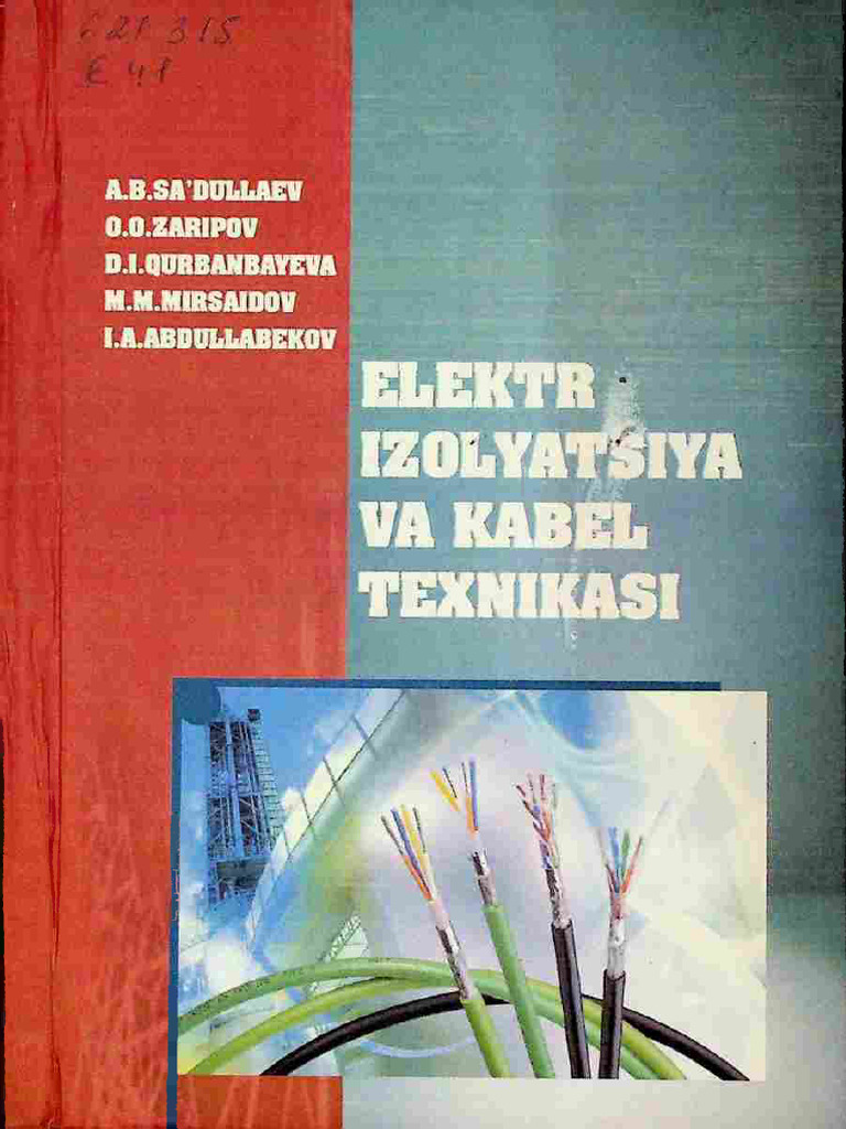 Elektr Izolyatsiya Va Kabel Texnikasi. | PDF