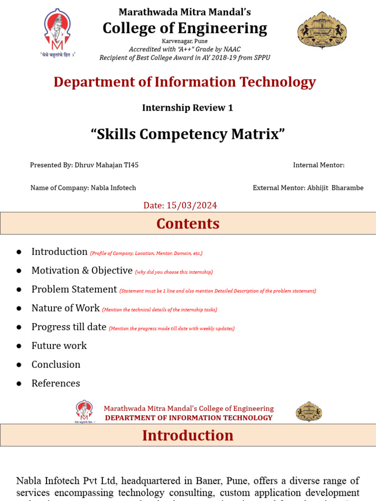 Internship Ppt | PDF | Mentorship | Artificial Intelligence