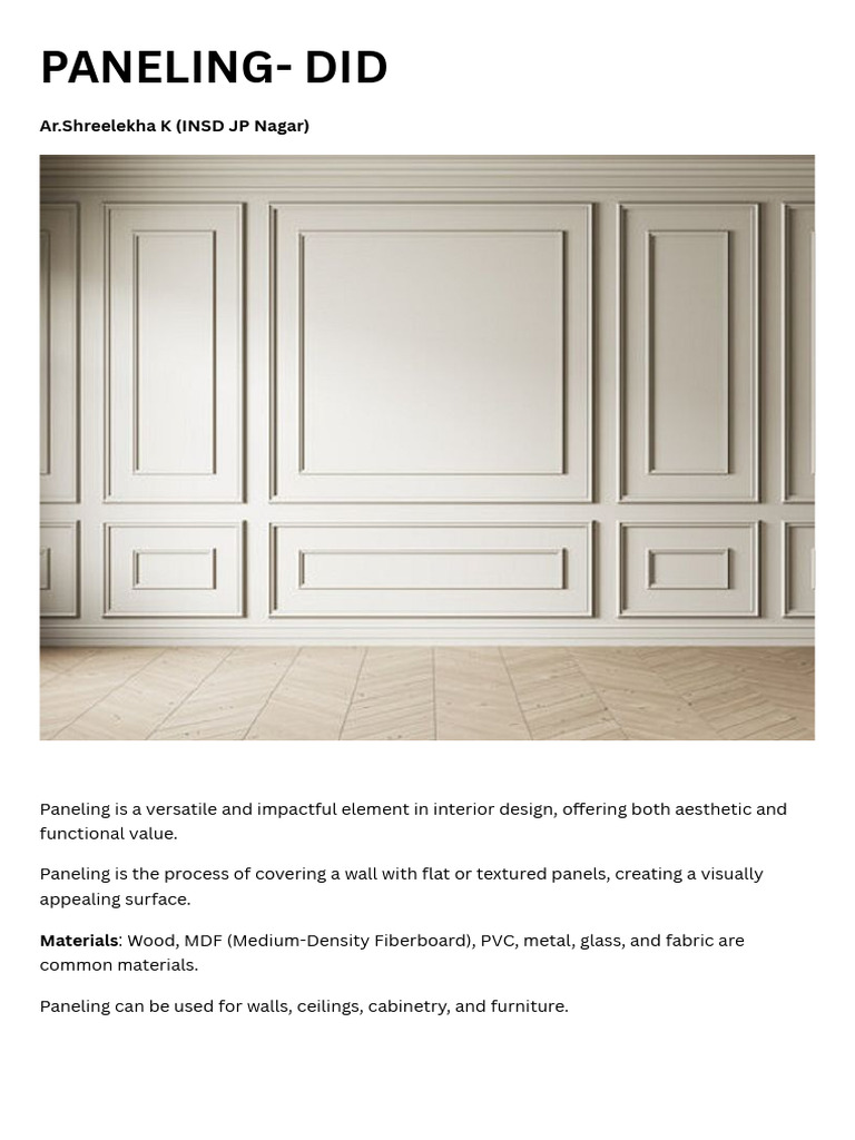 PANELING | PDF | Wall | Wood