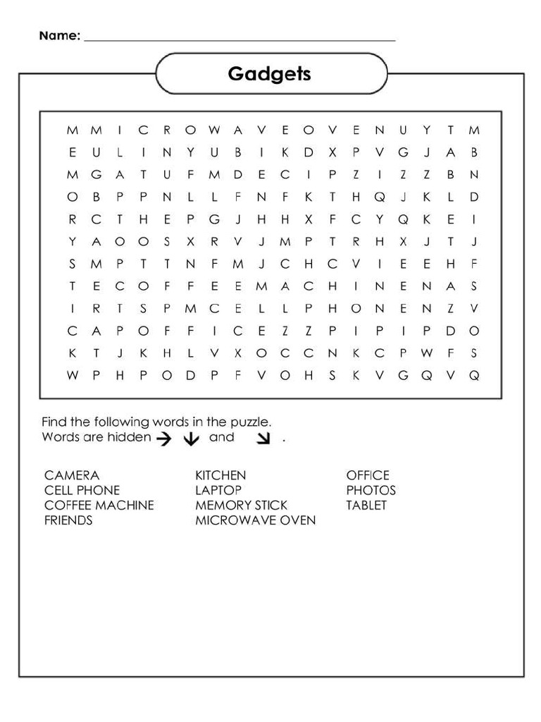 Gadgets Wordsearch | PDF