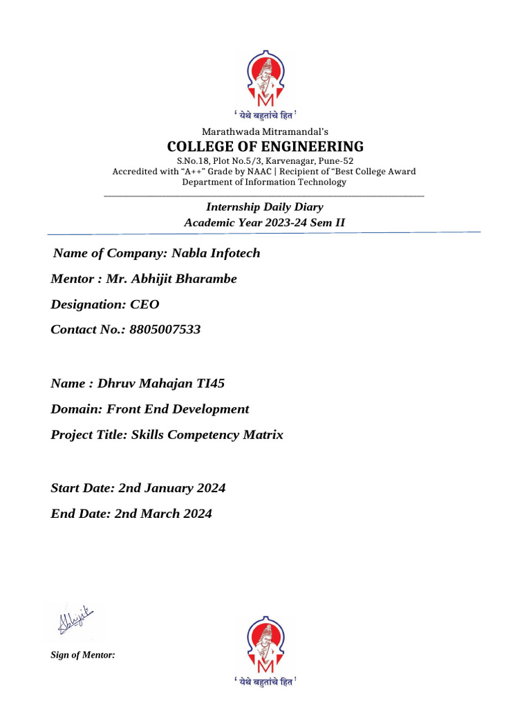 Daily Diary Internship TI45 | PDF | Information Technology | Systems ...