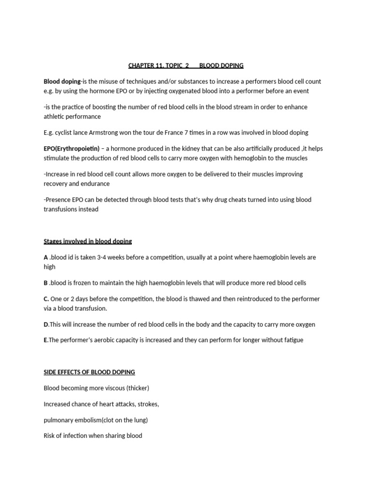 BLOOD DOPING | PDF