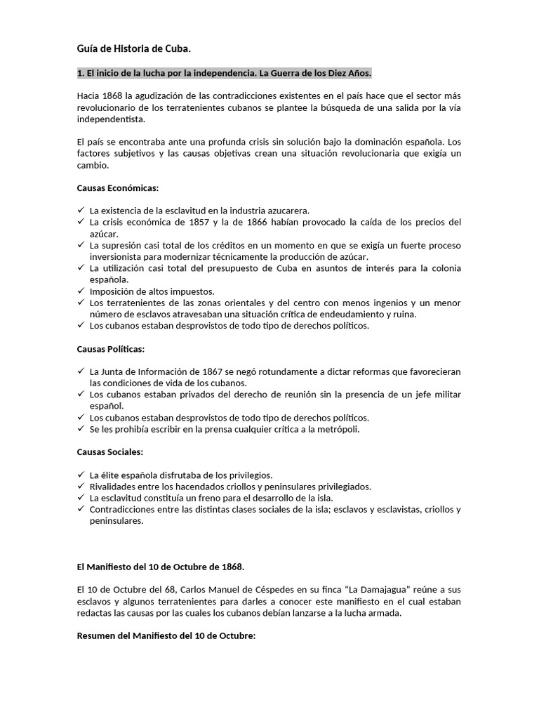1 Historia de Cuba (68 - 98) | PDF | Cuba | Antiguas colonias españolas