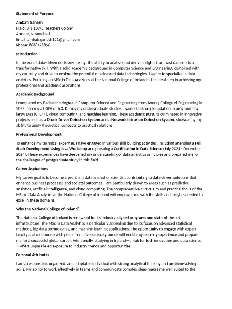 NCI sop | PDF | Analytics | Data Science