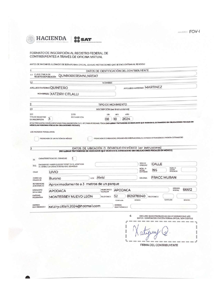 Documentos y Instrucciones FOV-I | PDF | México