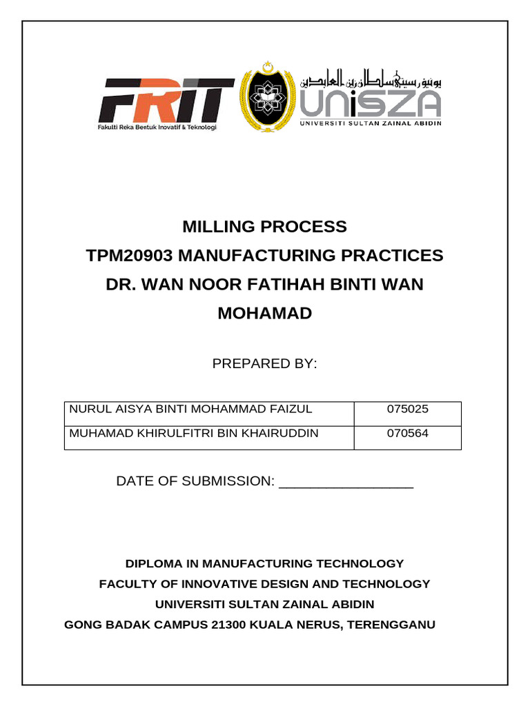 Milling Process | PDF | Machining | Secondary Sector Of The Economy