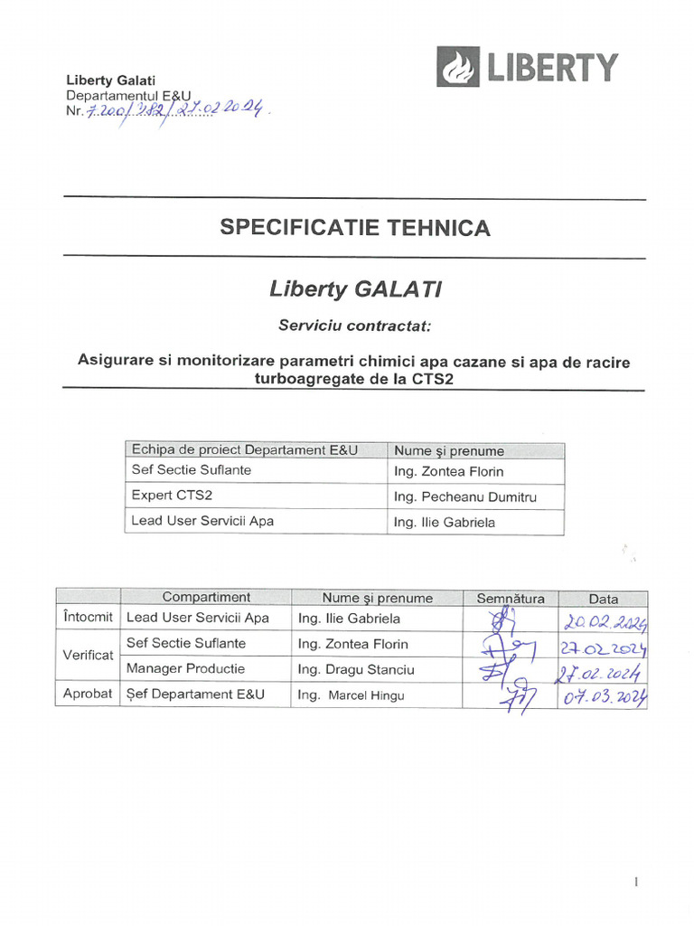 Specificatie Tehnica CTS2 | PDF