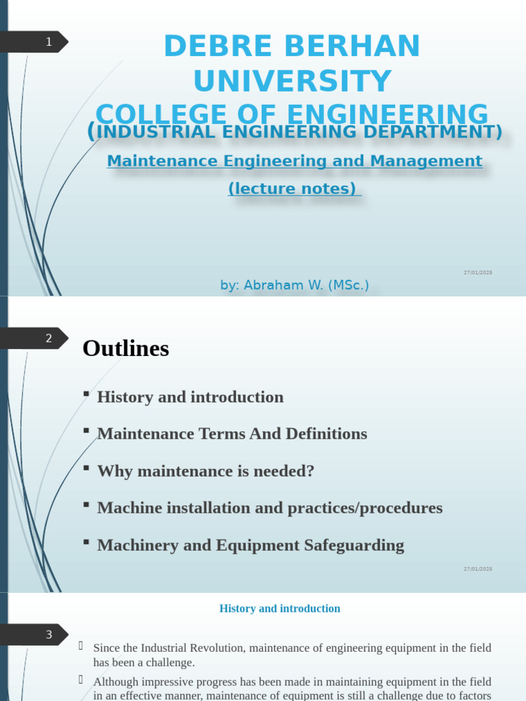 Maintenance Engg PPT (CH 1) | PDF | Reliability Engineering