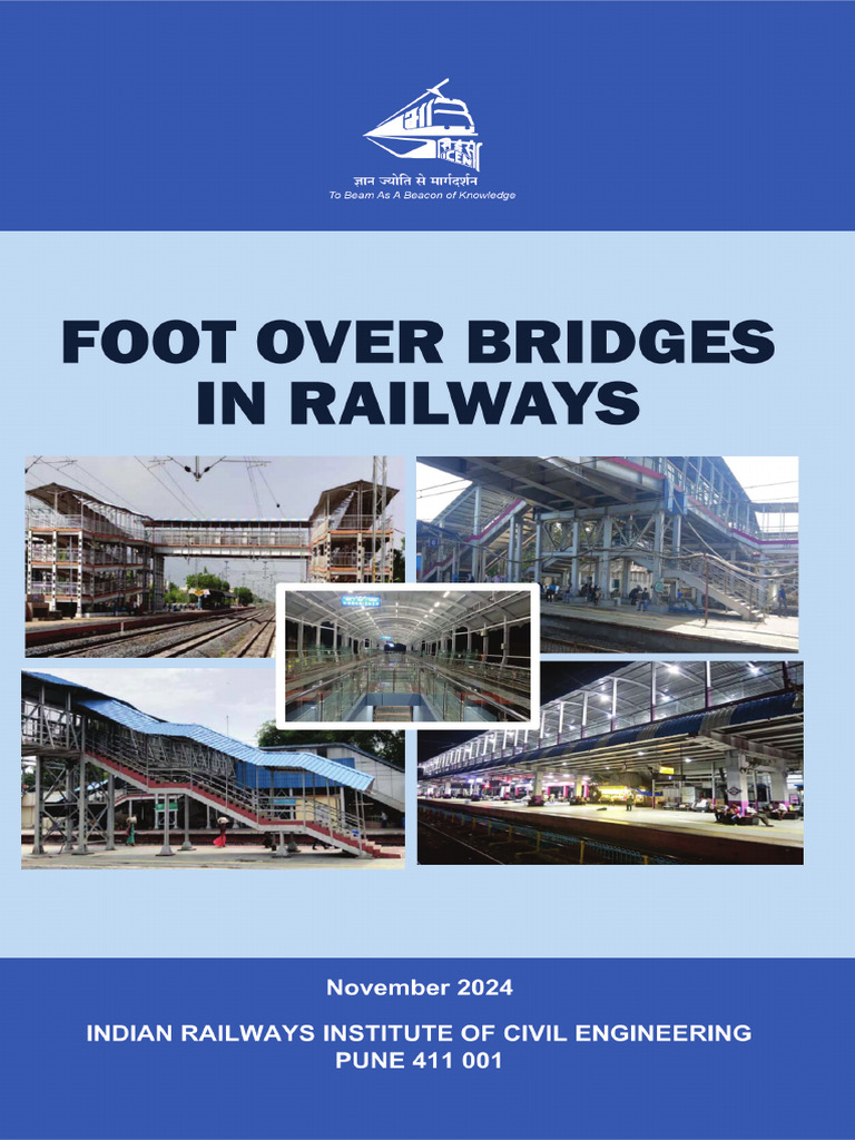 Foot Over Bridges in Railways Guide | PDF | Truss | Stairs