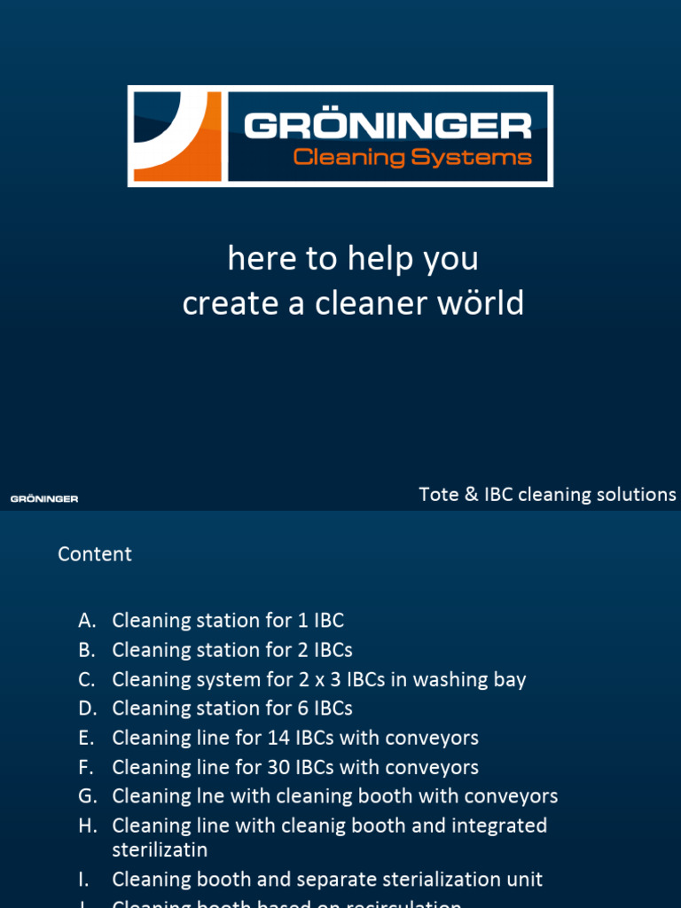 Groninger Tote Cleaning System Examples | PDF