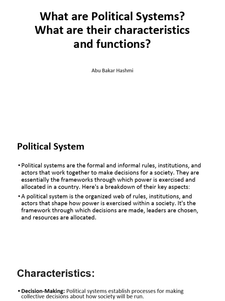 What are Political Systems | PDF | Governance | Forms Of Government