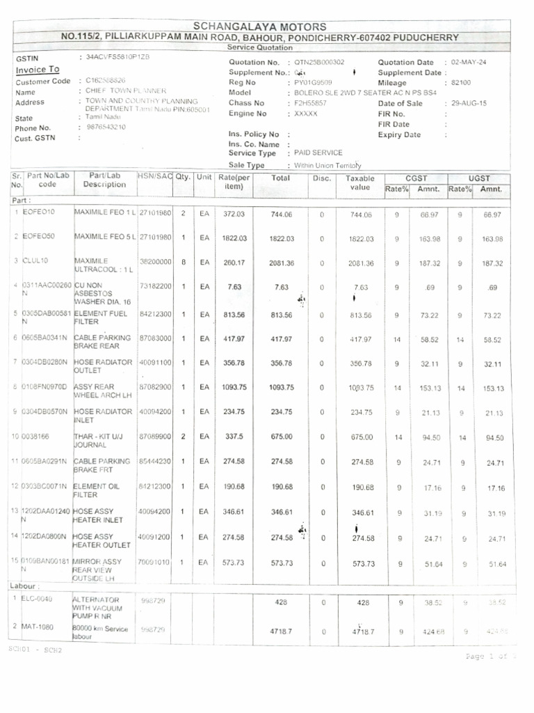 Schangalaya Motors: No.115/2, Pilliarkuppam Main Road, Bahour ...
