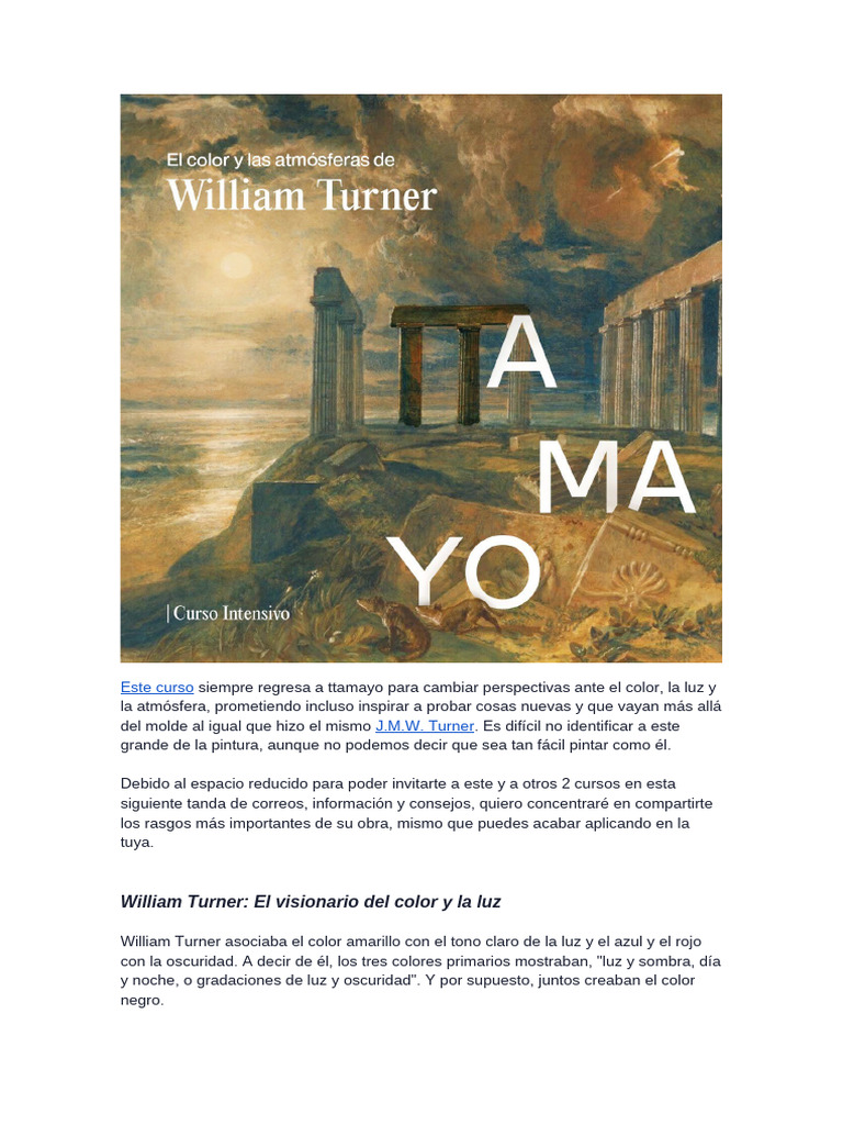 Turner, Sus Colores y Atmósferas | PDF | Color | Pinturas