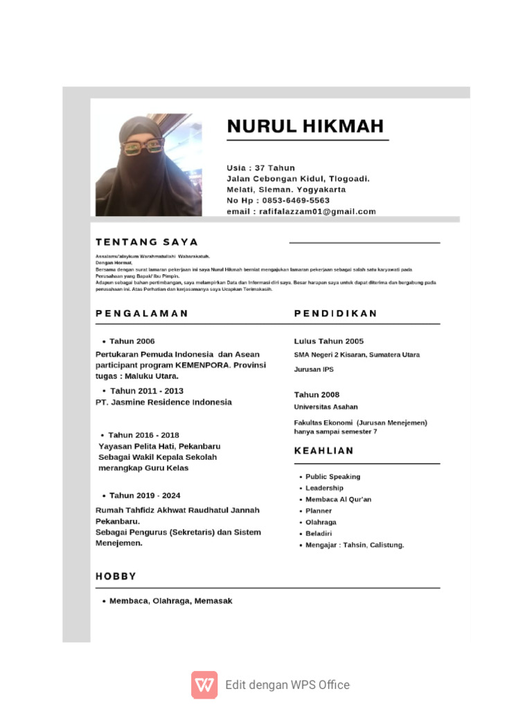 CV Nurul Hikmah 2 | PDF