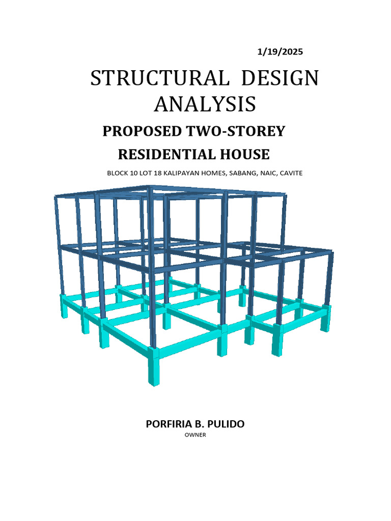 Structural Design Analysis for Two-Storey House | PDF | Bending ...