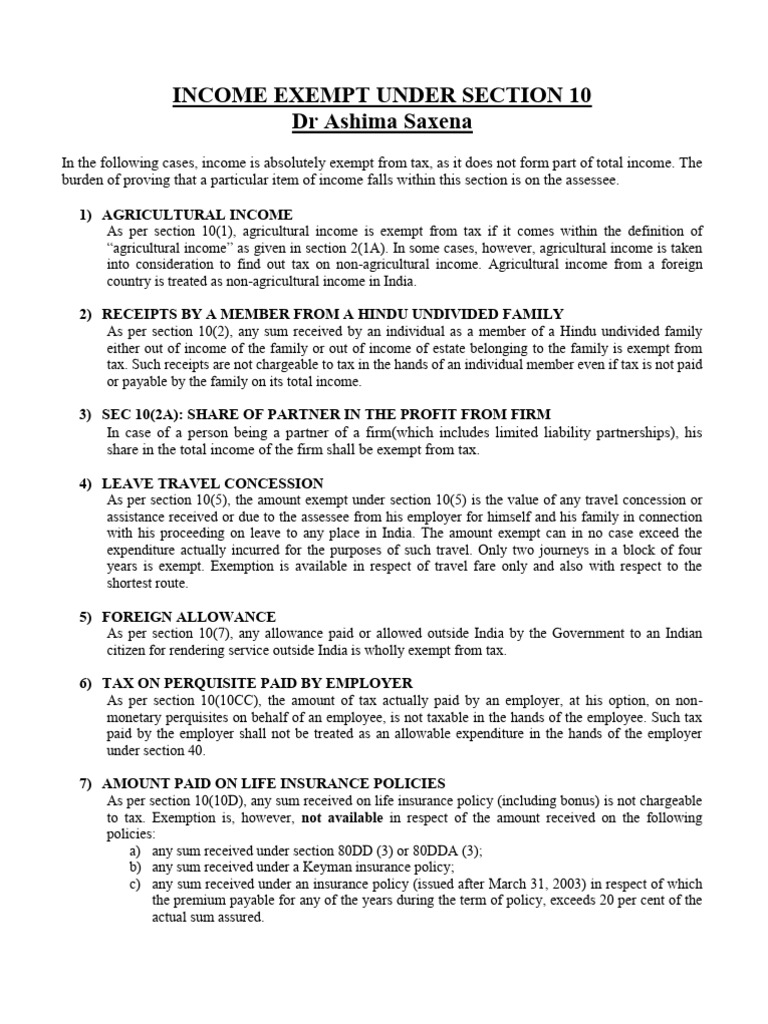 L8-Income Exempted From Tax Part I | PDF | Taxes | Capital Gain