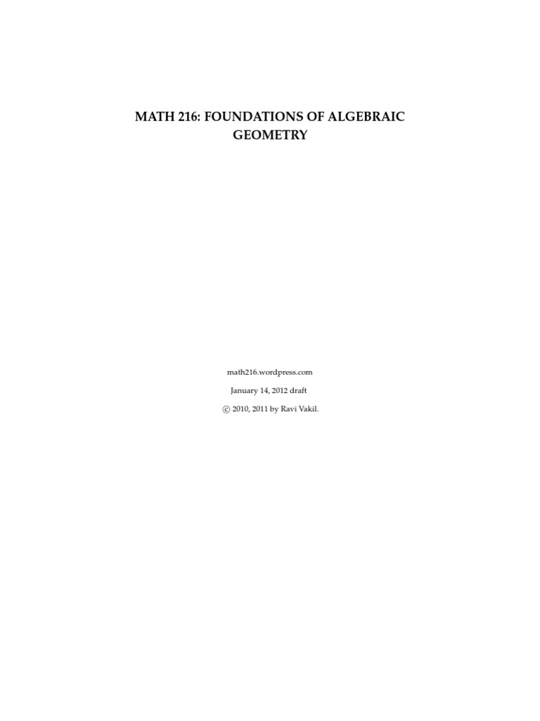 Ravi Vakil's Note | PDF | Ring (Mathematics) | Mathematical Structures