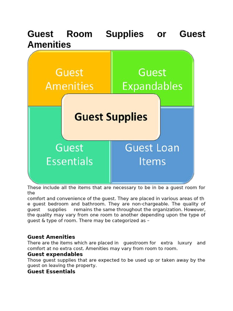 Essential Guest Room Supplies Guide | PDF | Bathroom | Shaving