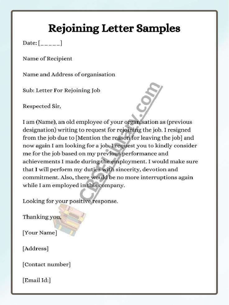 Rejoining Letter _ Format and Samples of After Leave and Maternity ...