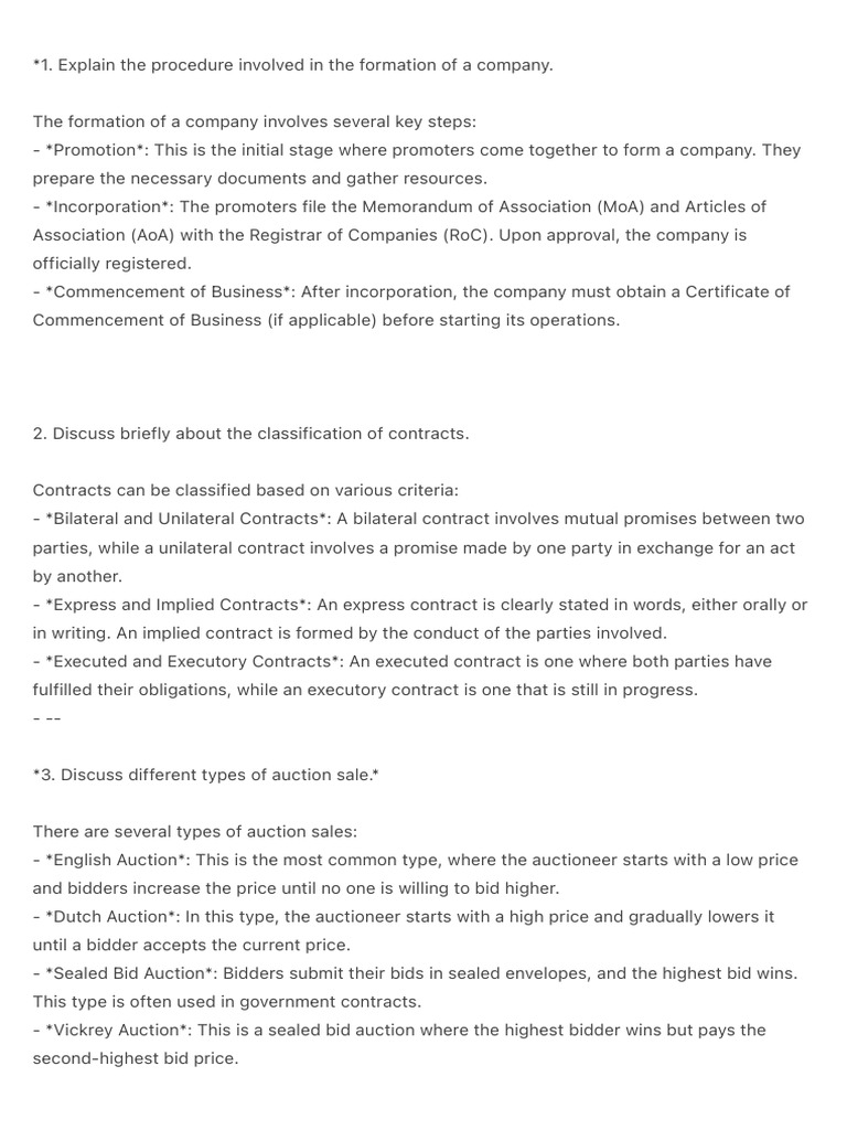 Company Formation Procedure Explained | PDF