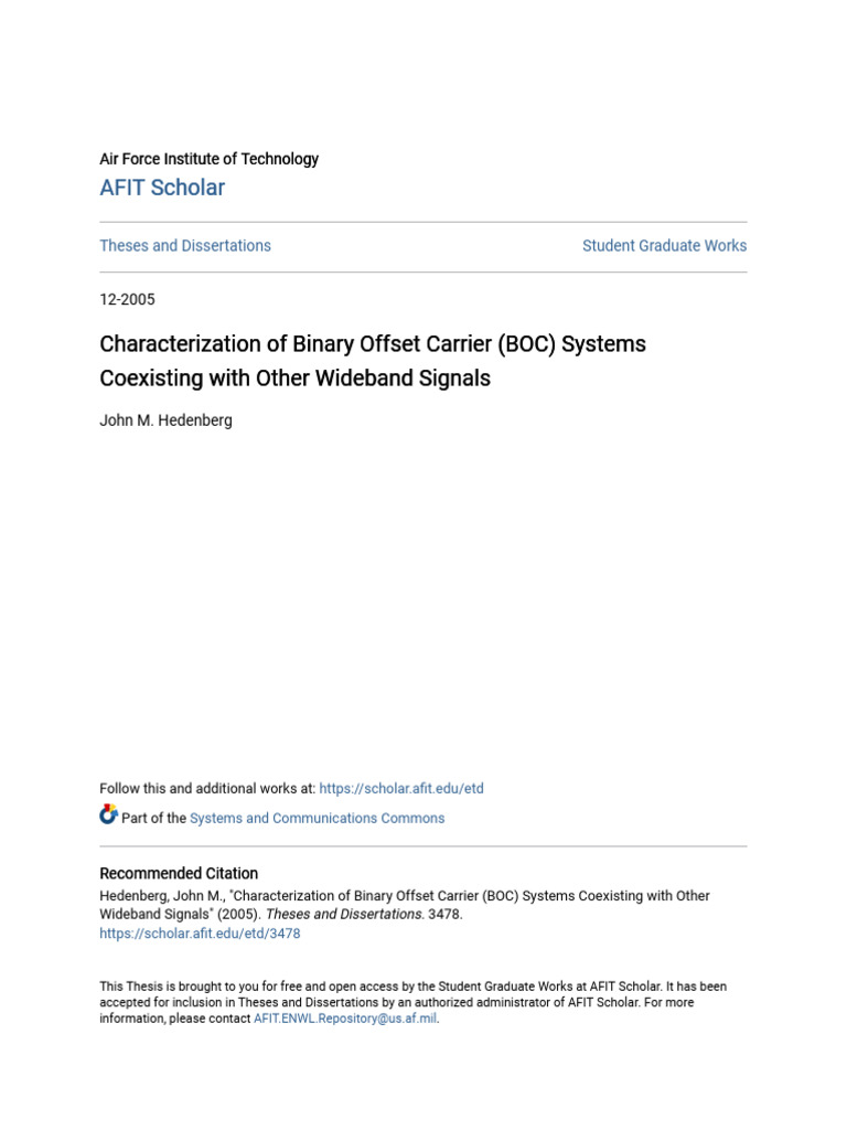 Characterization of Binary Offset Carrier (BOC) Systems Coexistin | PDF | Orthogonal Frequency ...