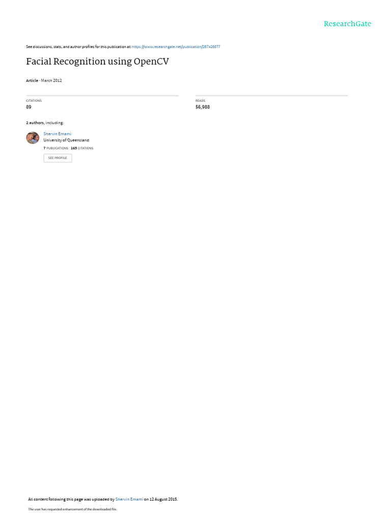 Facial-Recognition-using-OpenCV | PDF | Computer Vision | Computing