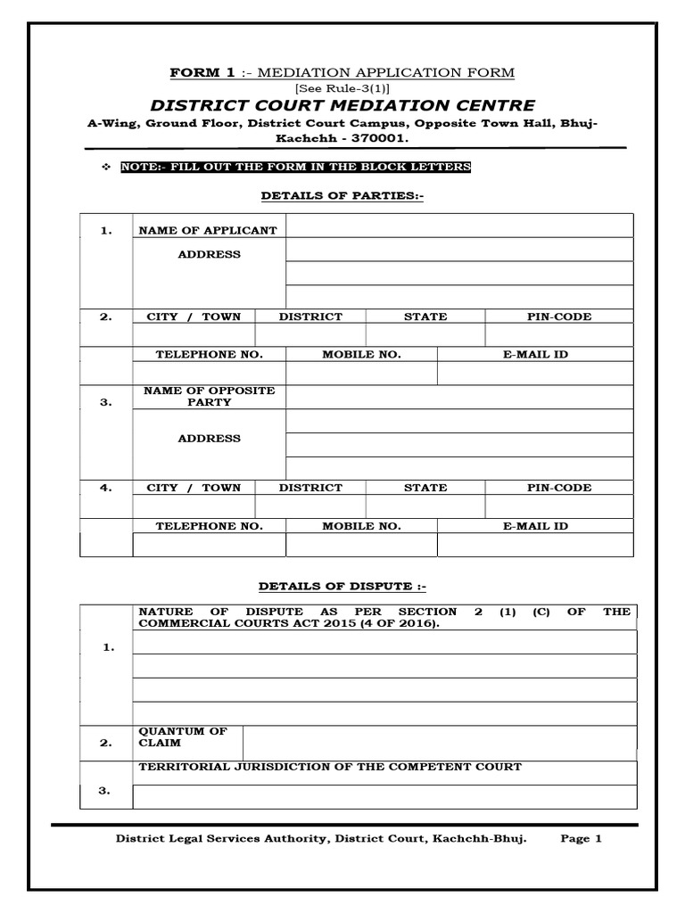 MEDIATION FORM.pdf 1 | PDF