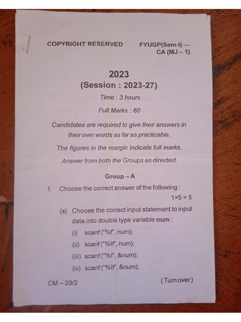 2023 Question Papers | PDF