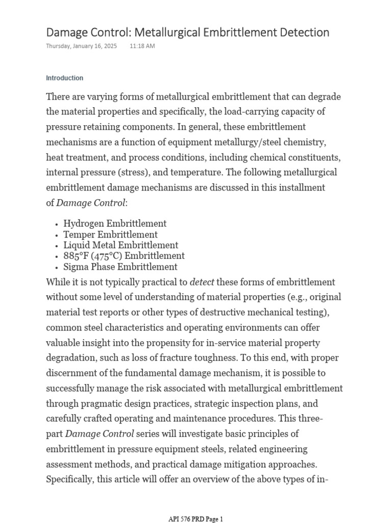 Understanding Metallurgical Embrittlement | PDF | Fracture | Stainless ...