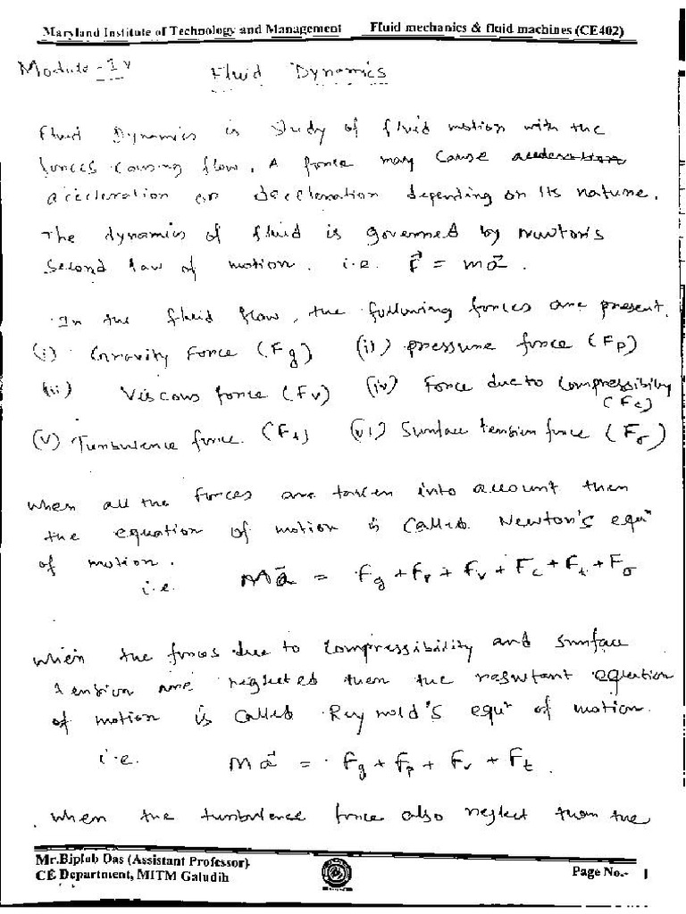 Fluid Mechanics Module 4 | PDF