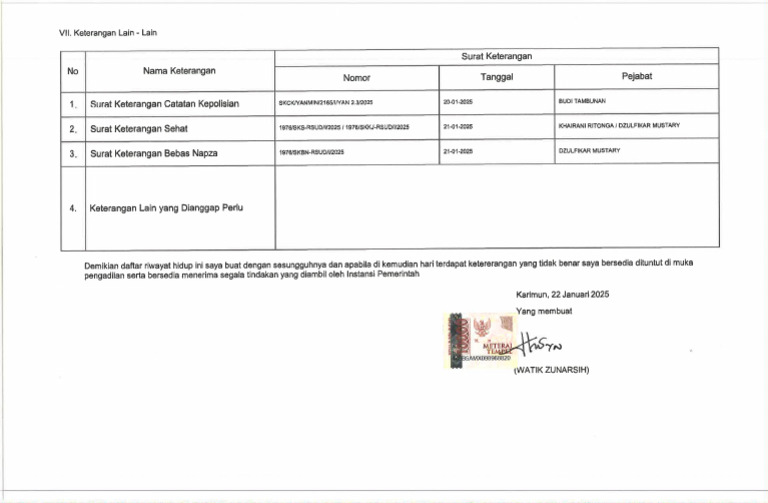 DR KK Yun TTD Materai | PDF