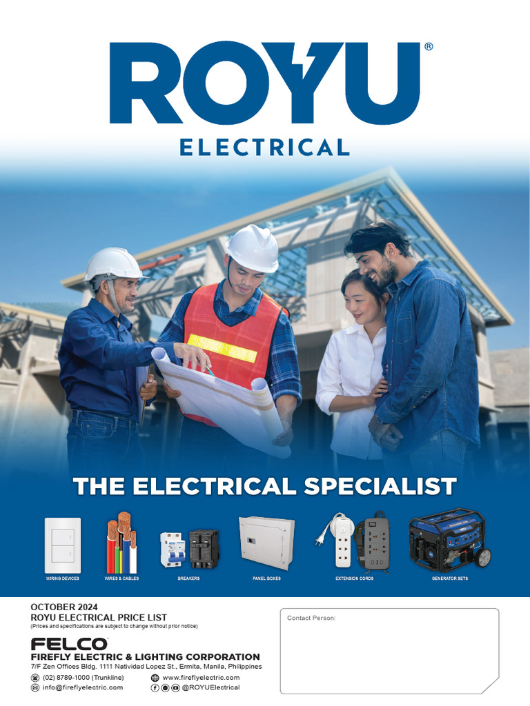 ROYU Electrical Price List 2024 | PDF | Electrical Components | Electricity
